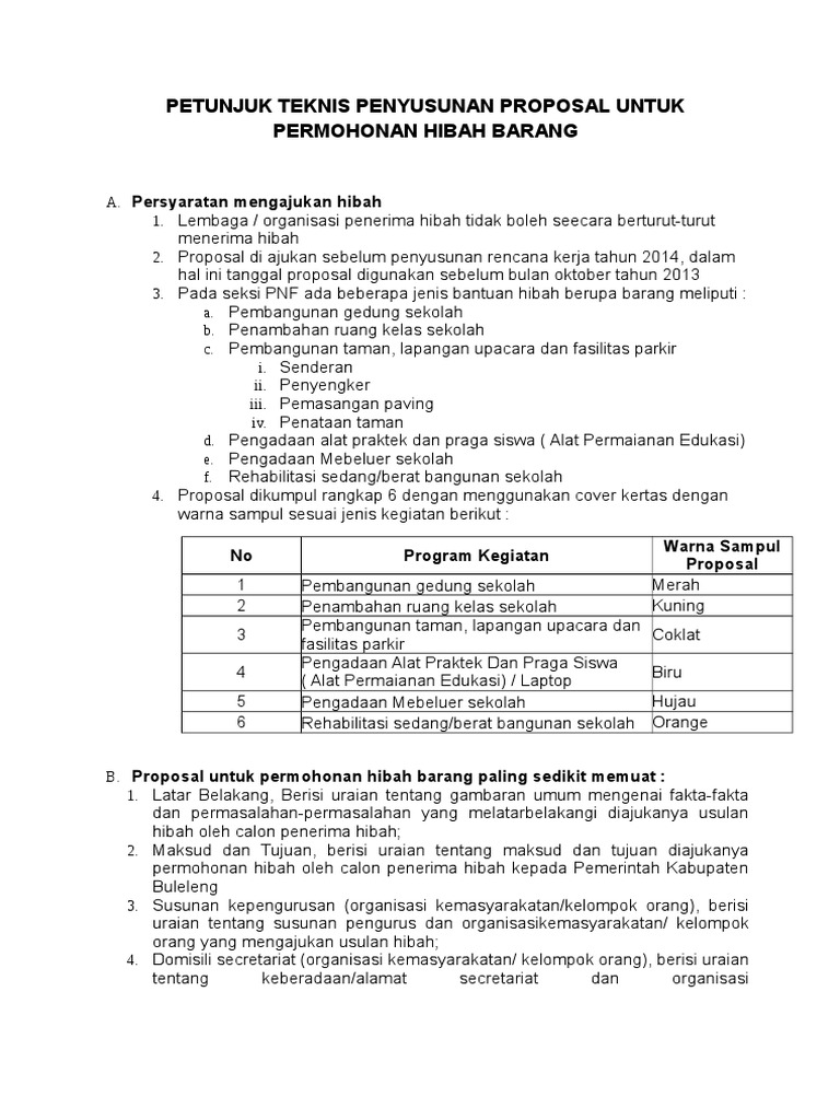 PROPOSAL HIBAH ATK TK | PDF