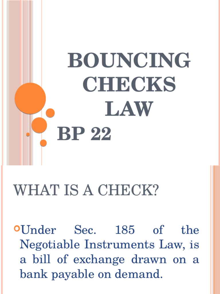 Bouncing Checks Law | PDF | Cheque | Legal Tender