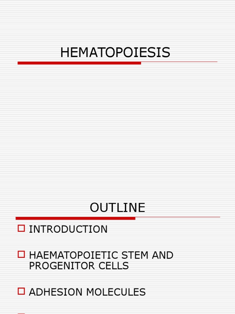 Hematopoiesis | PDF | Haematopoiesis | Biochemistry