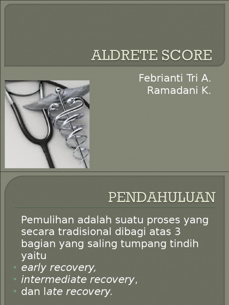 Aldrete Score | PDF