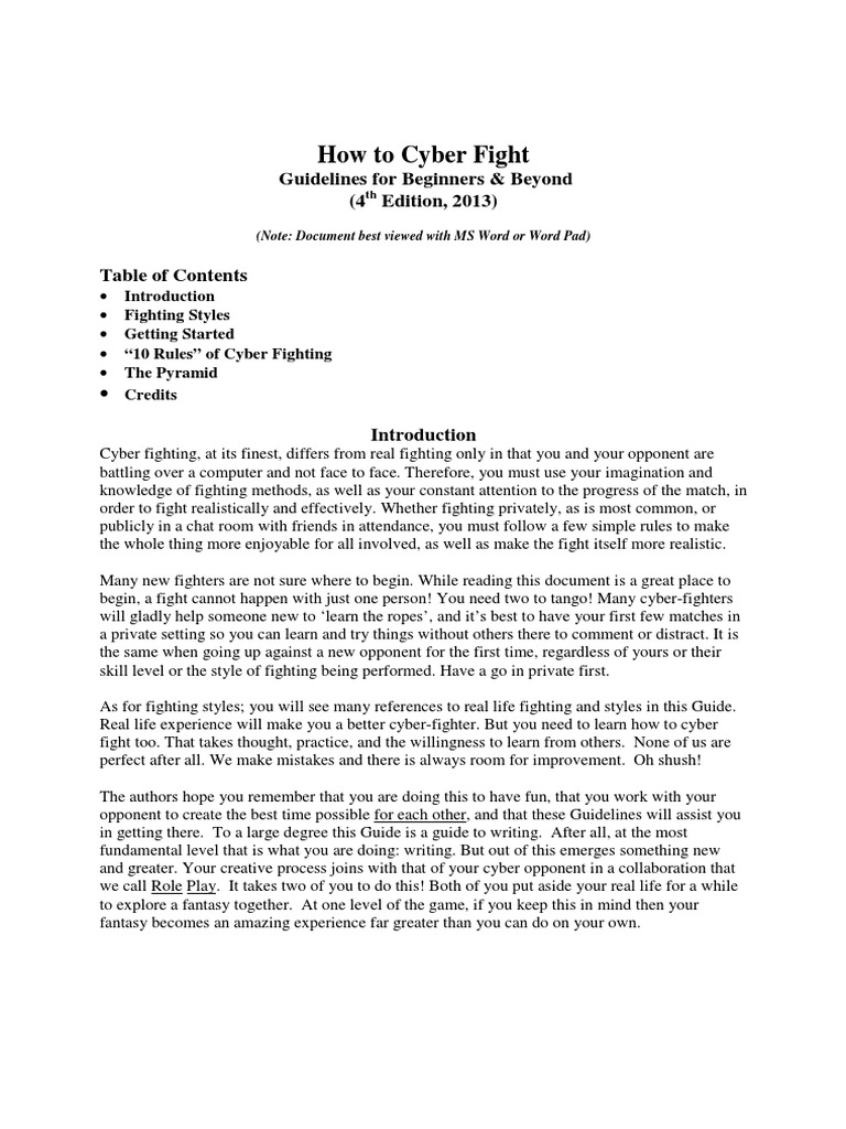 How To Cyber Fight Instructional Guide 4th Ed | PDF | Mixed Martial ...