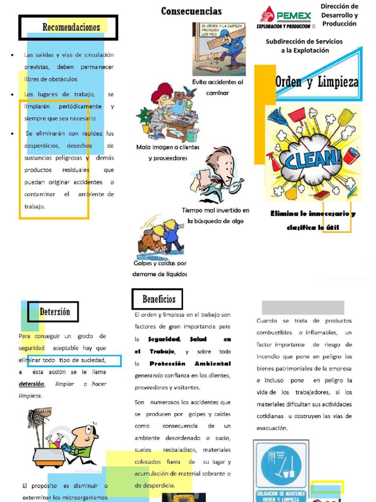 Triptico - Orden y Limpieza