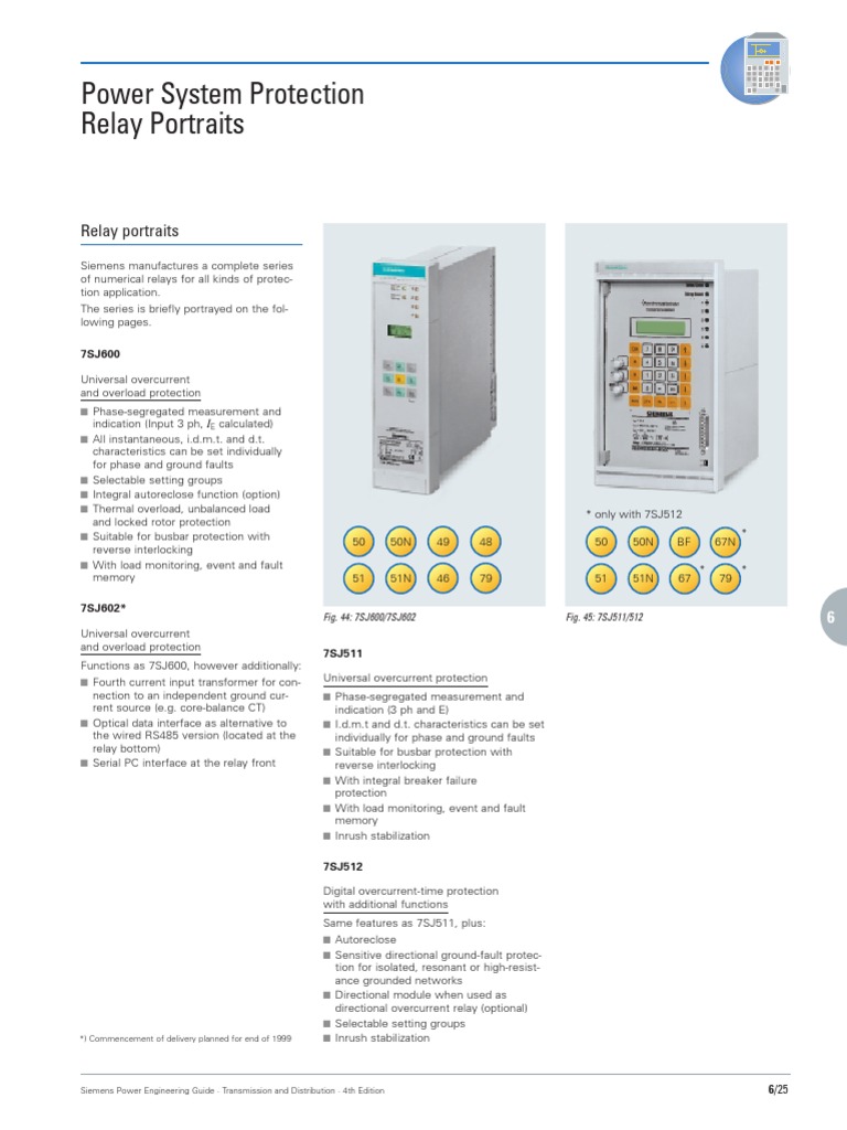 Siemens Protection Relays | PDF | Electric Power System | Relay