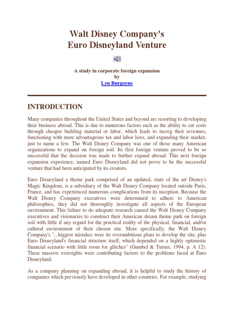 Walt Disney Company | PDF | Disneyland | The Walt Disney Company