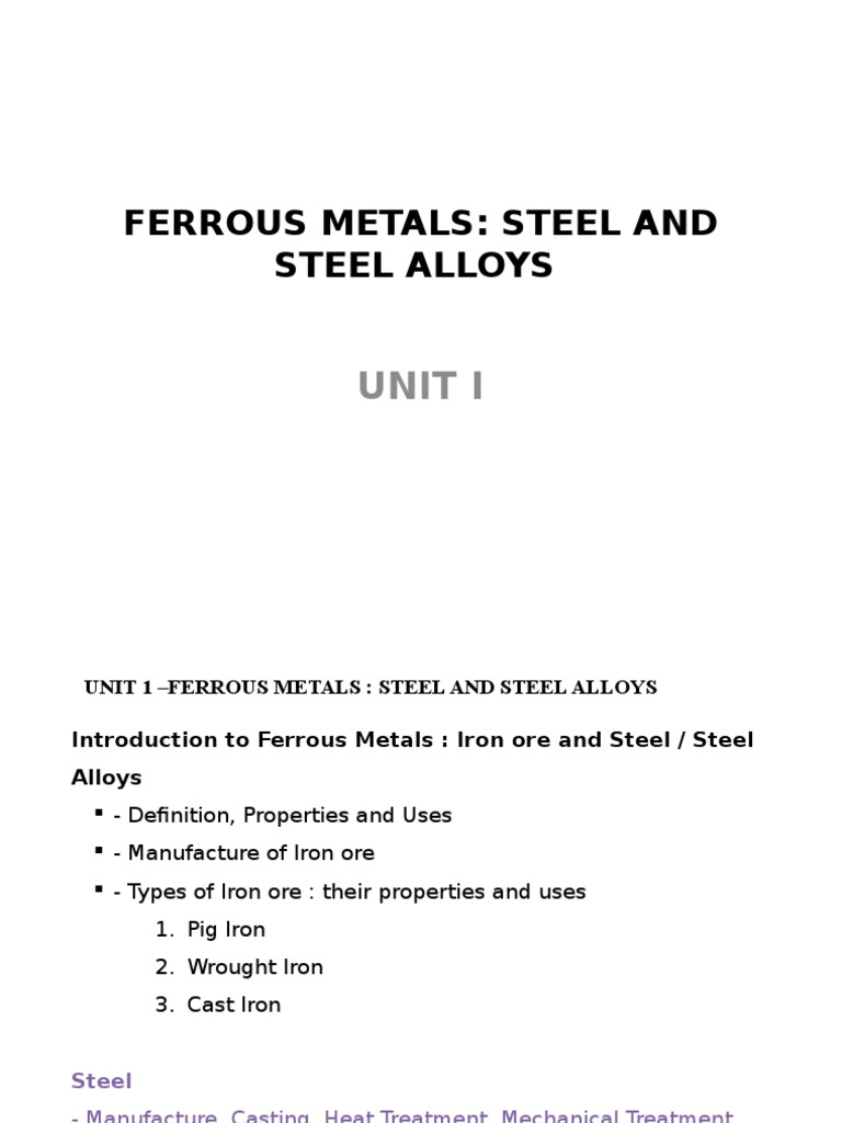 Building Materials - Ferrous and Non-Ferrous | PDF | Steel | Iron