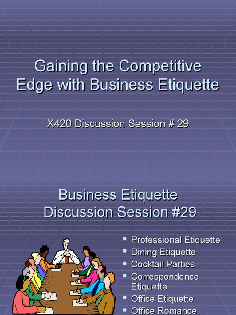 Business Etiquette | PDF | Lunch | Etiquette