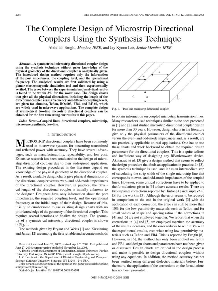 Complete Design of A Microstrip Line Coupler | PDF | Permittivity ...