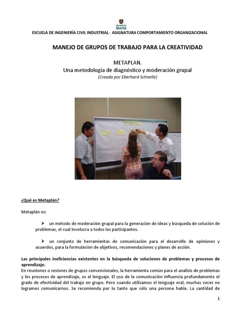 METAPLAN | PDF | Comportamiento organizacional | Comunicación