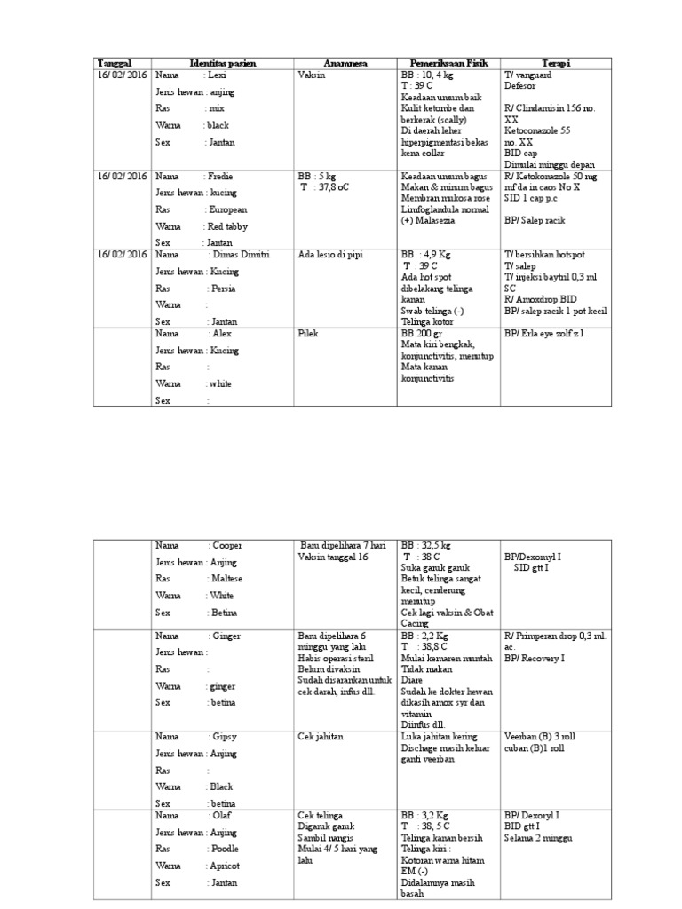 Format Rekam Medik | PDF