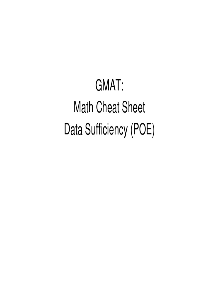 GMAT Cheat Sheet | PDF