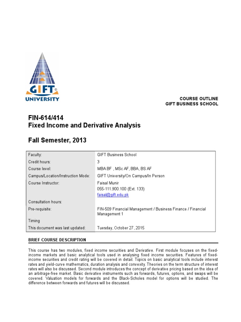 Fixed Income and Derivative Analysis | PDF | Bonds (Finance) | Option ...
