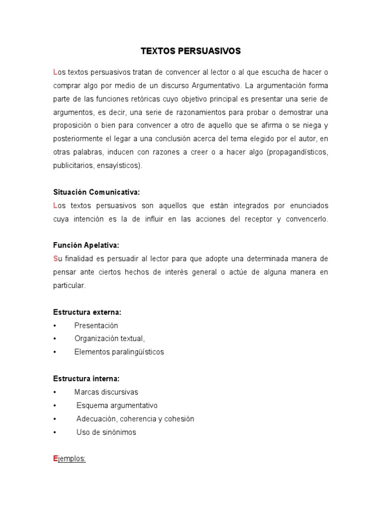 Textos Persuasivos | Ensayos | Certeza | Prueba gratuita de 30 días ...