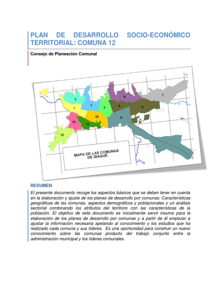Plan de Desarrollo Comuna 12 | PDF | Urbanismo | Área urbana