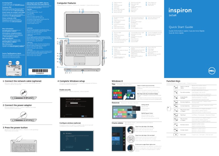 Inspiron 14 3421 Setup Guide3 Es MX | PDF | Dell | USB