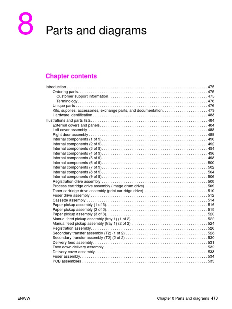 9500 Parts Catalog | PDF | Printer (Computing) | Electrical Connector