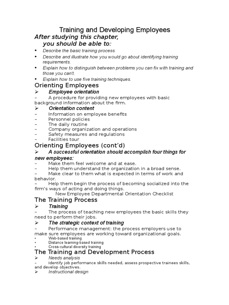 Chapter 8 - Training and Developing Employees | PDF | Educational Technology | Organization ...