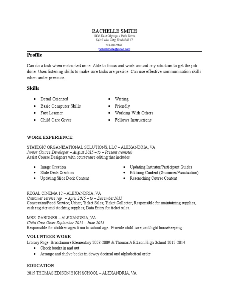 Rachelle Resume2016 | PDF | Career & Growth | Social Science