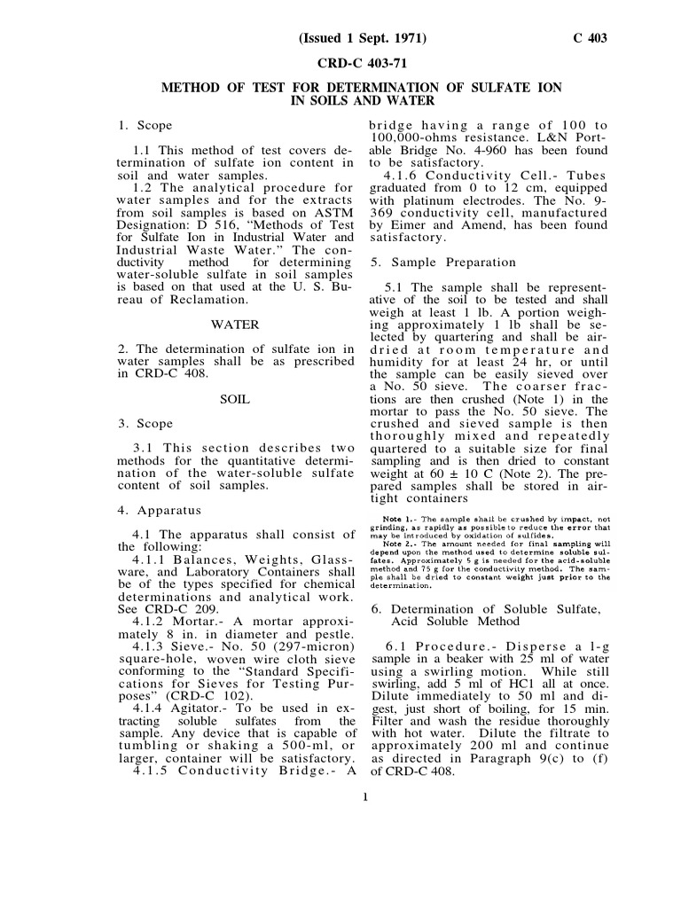 Sulphate Test Method PDF | Download Free PDF | Soil | Solubility