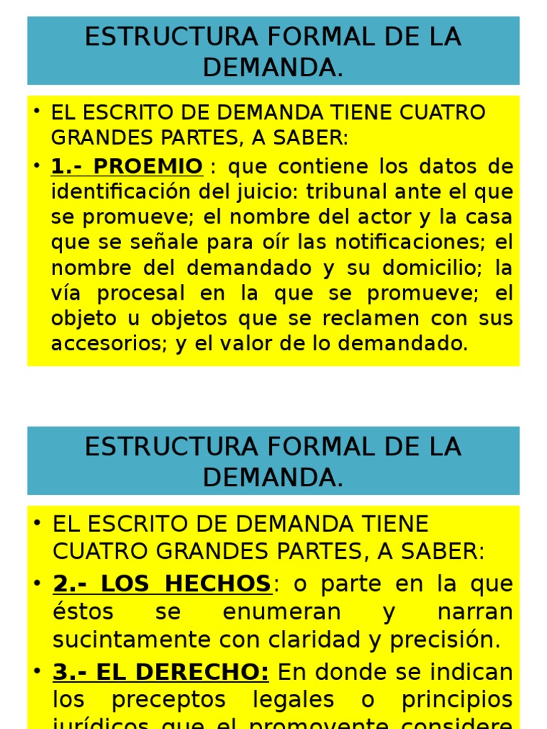Estructura Formal de La Demanda | Demanda judicial | Justicia