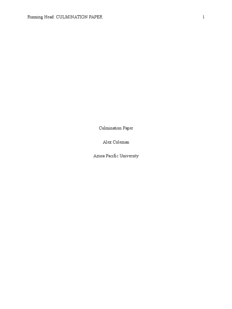 Culmination Paper | PDF | Mentorship | Leadership