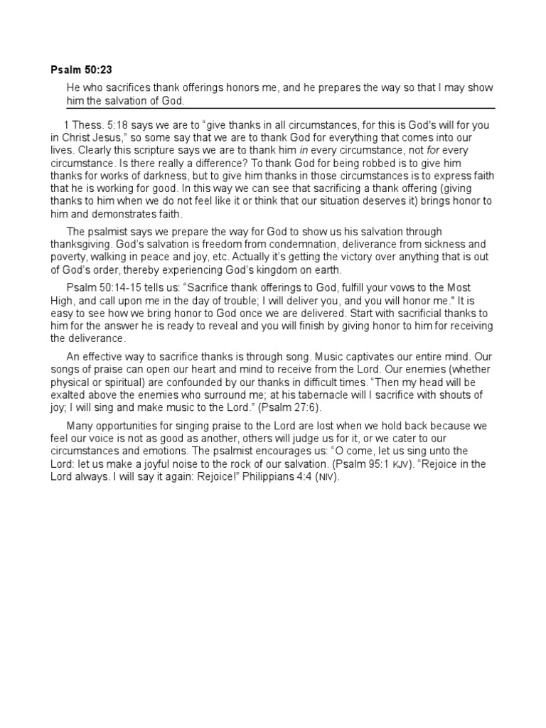 Psalm 50 23 KJV NIV PDF