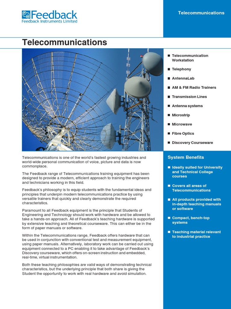 82 Telecommunication Brochure | PDF | Antenna (Radio) | Frequency ...