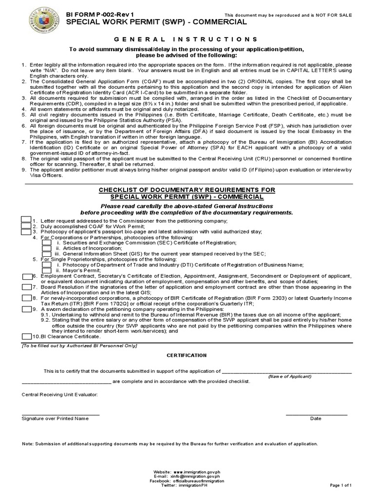 BI FORM P-002-Rev 1.pdf | Identity Document | Government Information ...