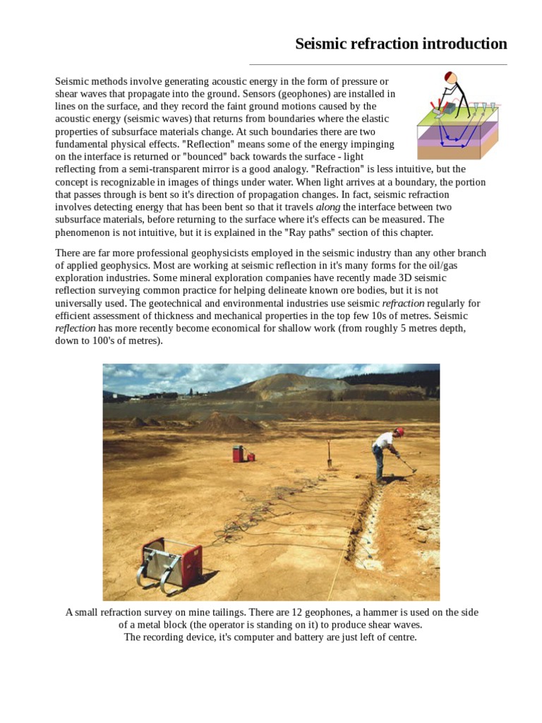 Seismic Refraction Pdf Reflection Seismology Stress Mechanics