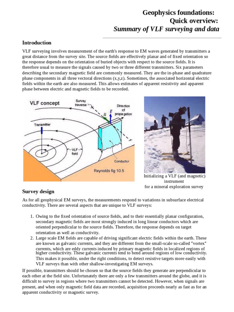 VLF Surveying and Data | PDF | Electrical Resistivity And Conductivity ...