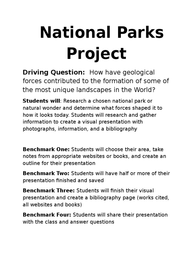 National Parks Project Overview 3 | PDF | Art