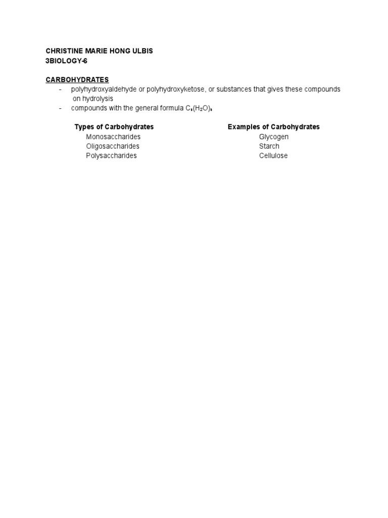 Carbohydrates: Types and Structures | PDF | Carbohydrates | Glucose