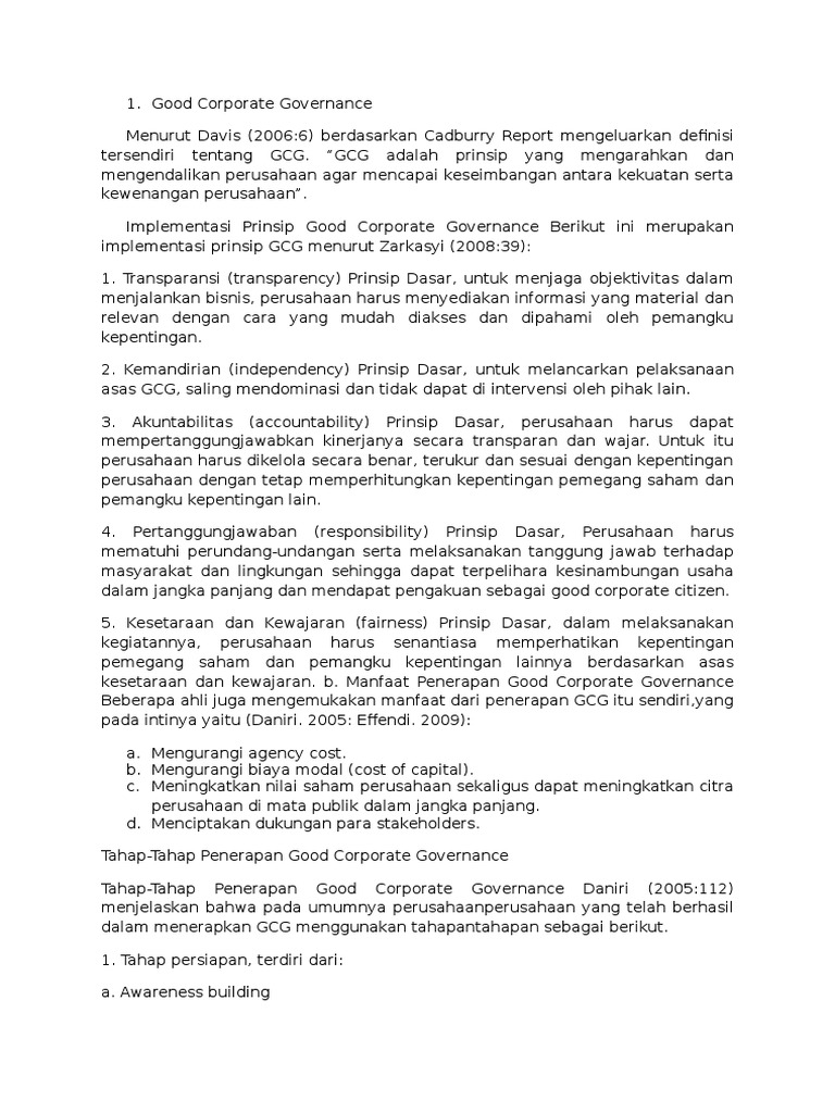 Good Corporate Governance | PDF