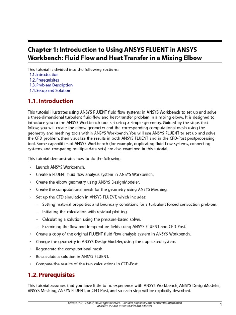 Introduction To Using Ansys Fluent In Ansys Workbench Fluid Flow Pdf Button Computing
