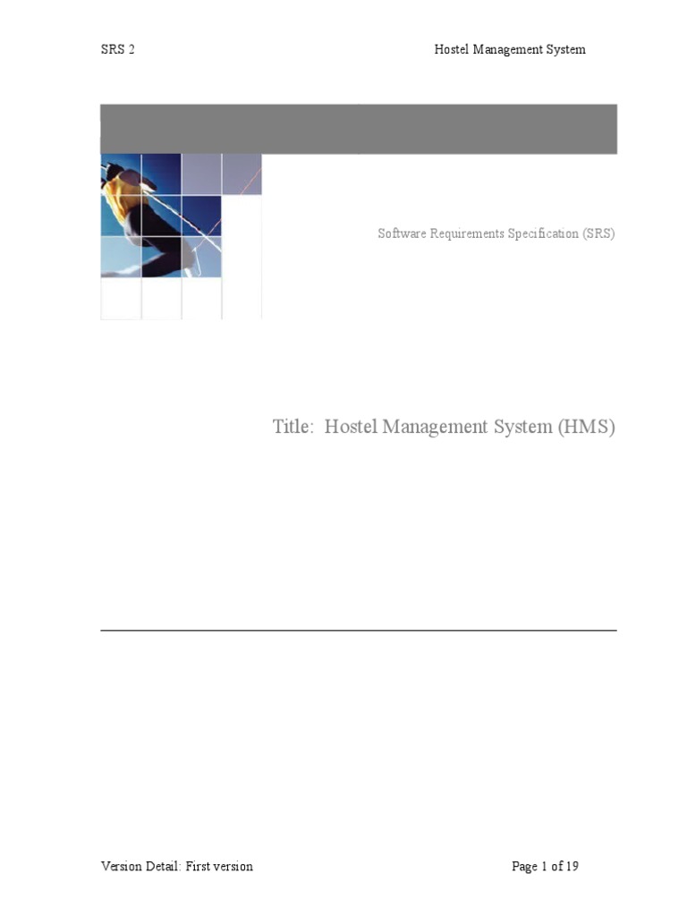 SRS Hostel Management System HMS | PDF | Identity Document | Databases