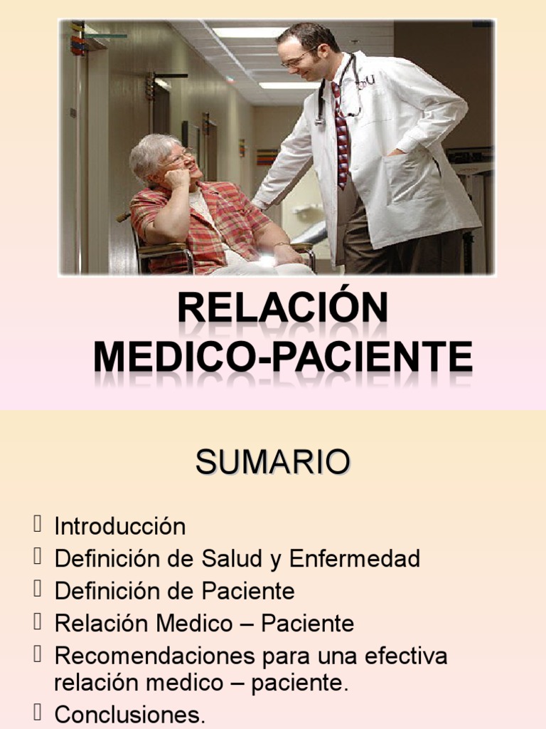 Relacion Medico Paciente | PDF | Medicina | Cuidado de la salud