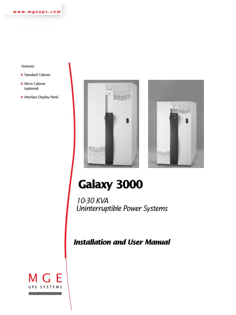 Mge Galaxy3000 10-30kva Manual | PDF | Power Inverter | Rectifier
