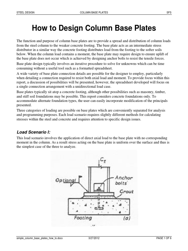 Designing Steel Column Base Plates | PDF | Technology & Engineering