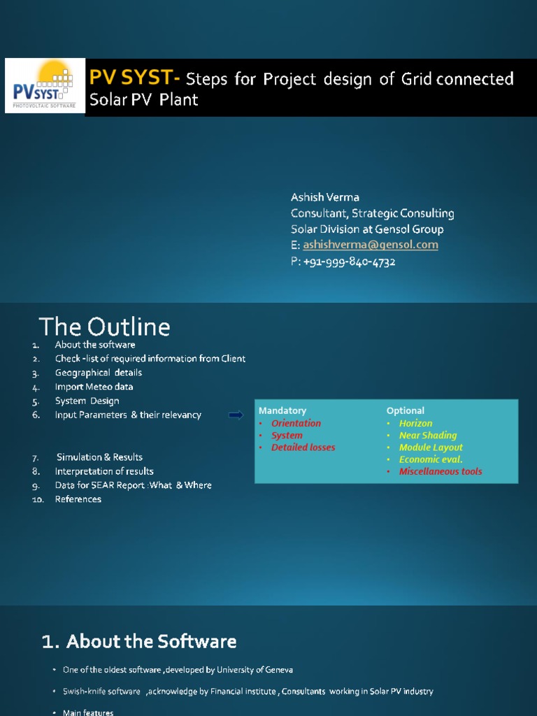 Optimizing the Design of a Photovoltaic System in PVSYST | PDF | Power ...