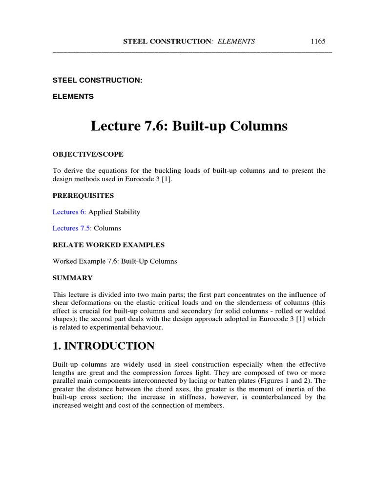 Built Up Columns | PDF | Buckling | Column
