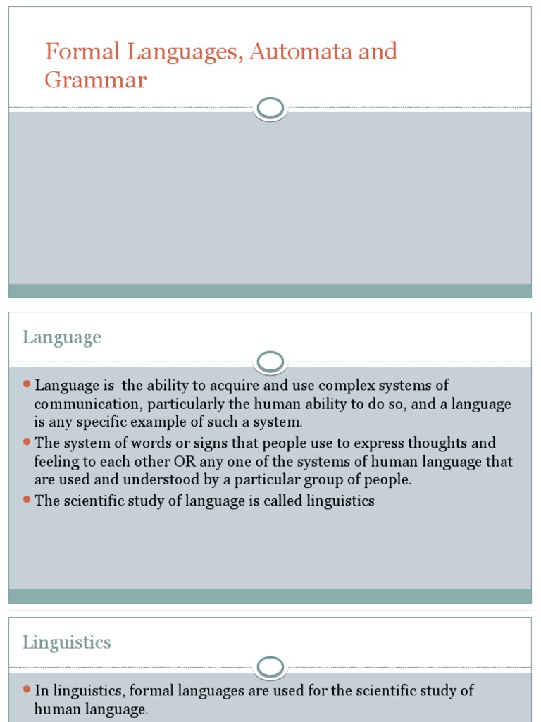 Formal Languages and Chomsky Hierarchy | PDF | Automata Theory ...