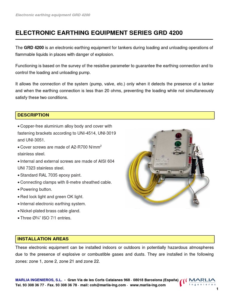 The GRD 4200 Electronic Earthing Equipment: A Technical Description and ...