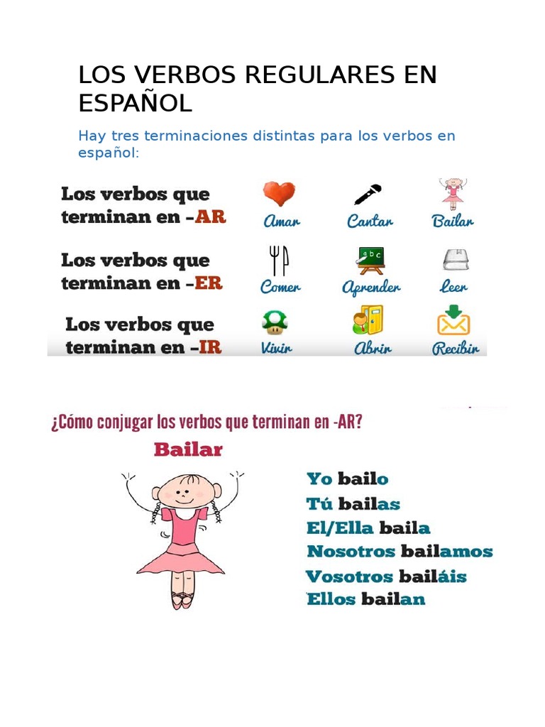 Los Verbos Regulares en Español | PDF