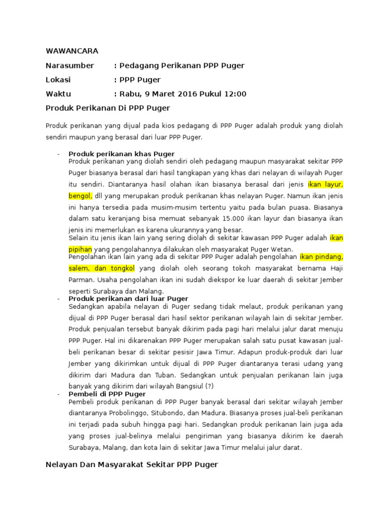 Transkrip Wawancara | PDF