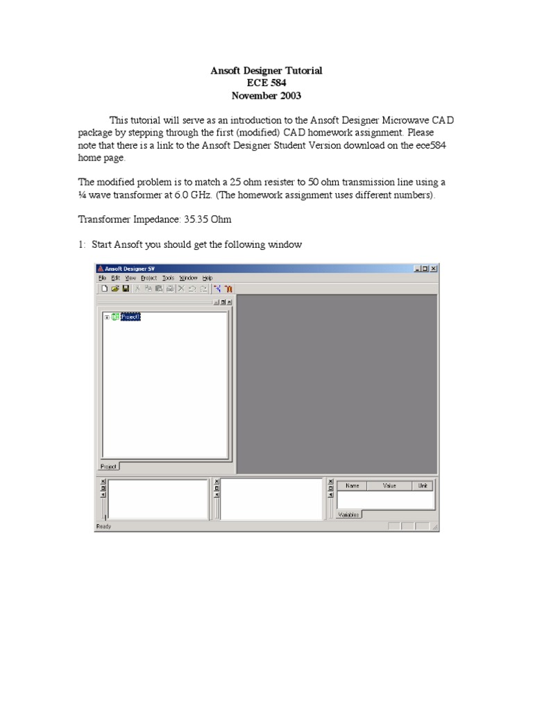 Ansoft Designer Tutorial Quarter Wave | PDF | Transmission Line | Network Analysis (Electrical ...