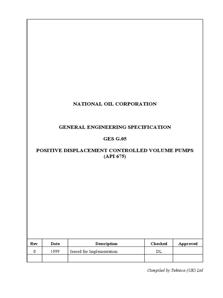 Specification for Positive Displacement Controlled Volume Pumps ...