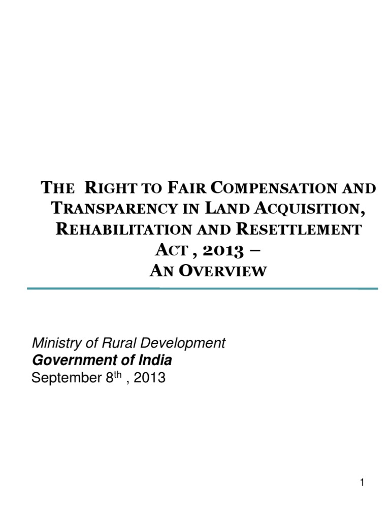 Overview of the Right to Fair Compensation and Transparency in Land ...