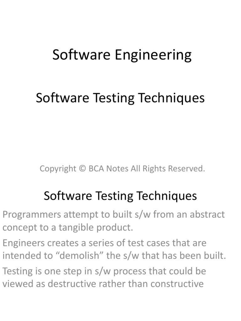 Software Testing Techniques | PDF | Software Testing | Control Flow
