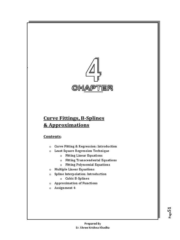 Curve Fitting B Splines And Approximations Pdf Spline Mathematics Regression Analysis