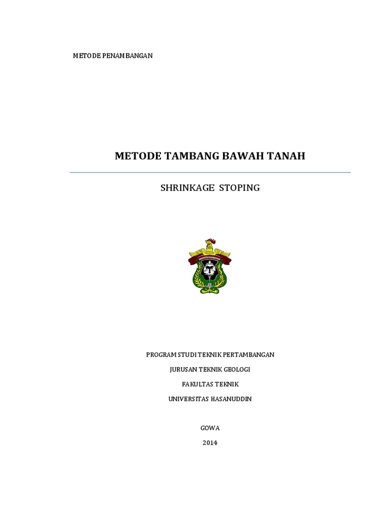 Shrinkage Stoping Methods PDF | PDF