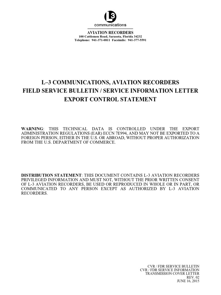 FA2100 Cockpit Voice Recorder Bulletin | PDF | Flight Recorder ...
